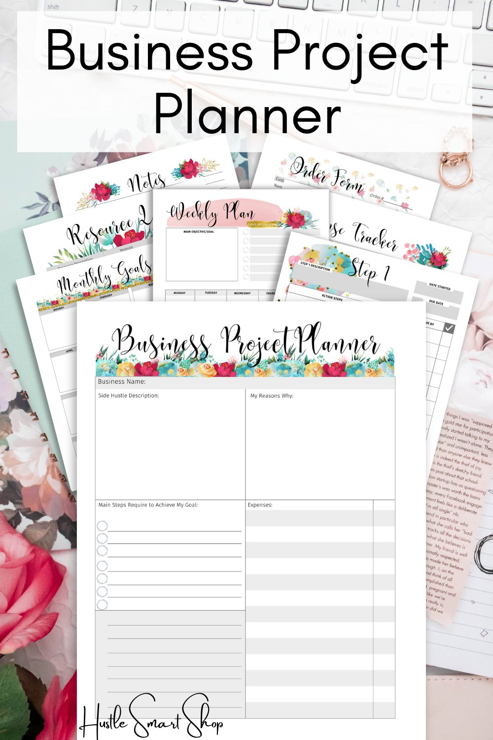 Business Project Planning Printable Floral Bundle