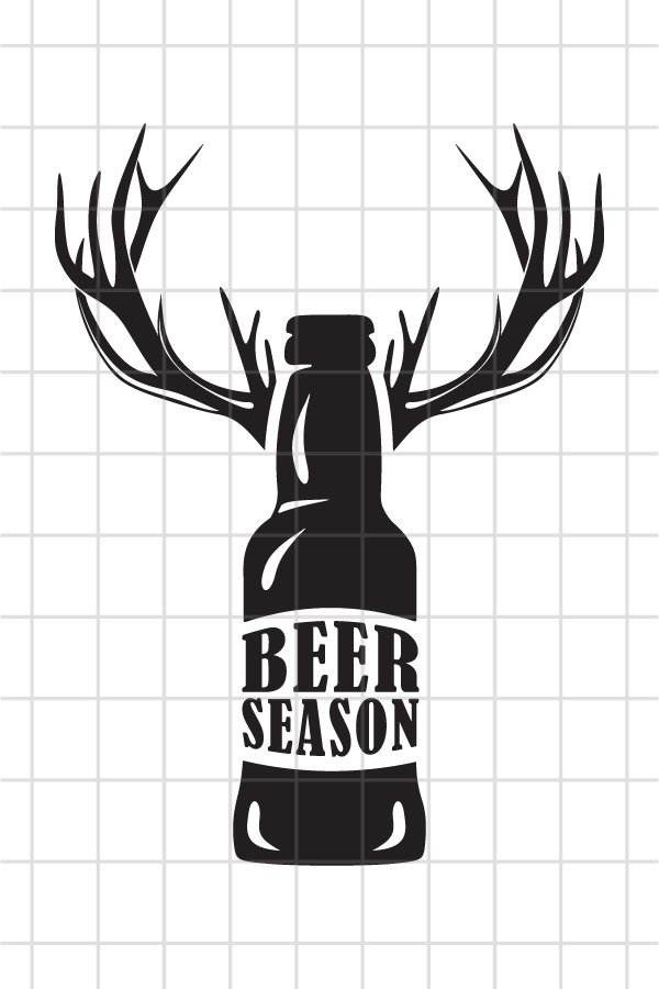 Beer Season SVG, Beer Deer Horns Cut File, deer (1194996)