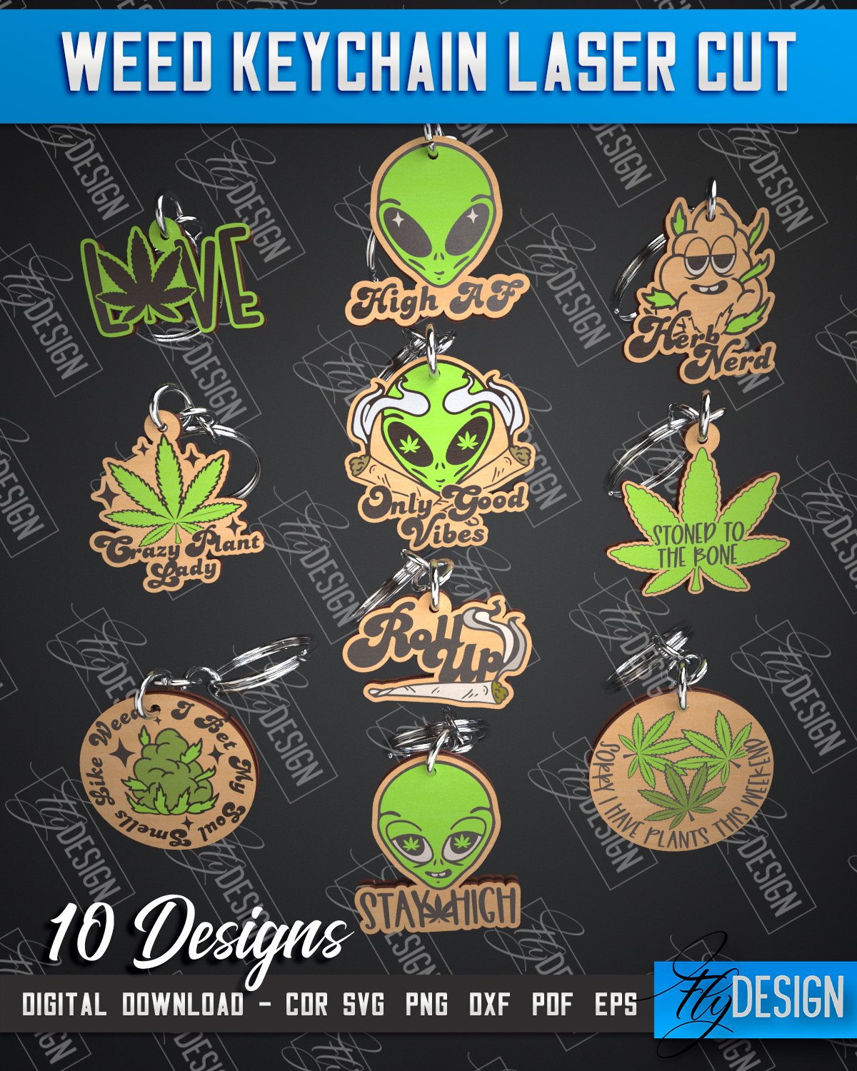Weed Keychains Laser Cut Bundle | Marijuana |Cannabis Quotes