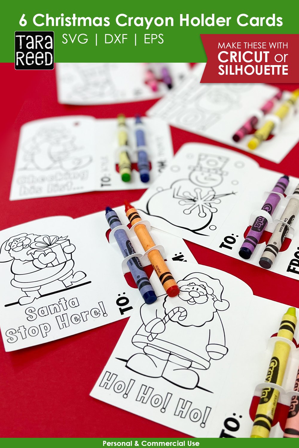 6 Christmas Print then Cut Color Cards for Cricut