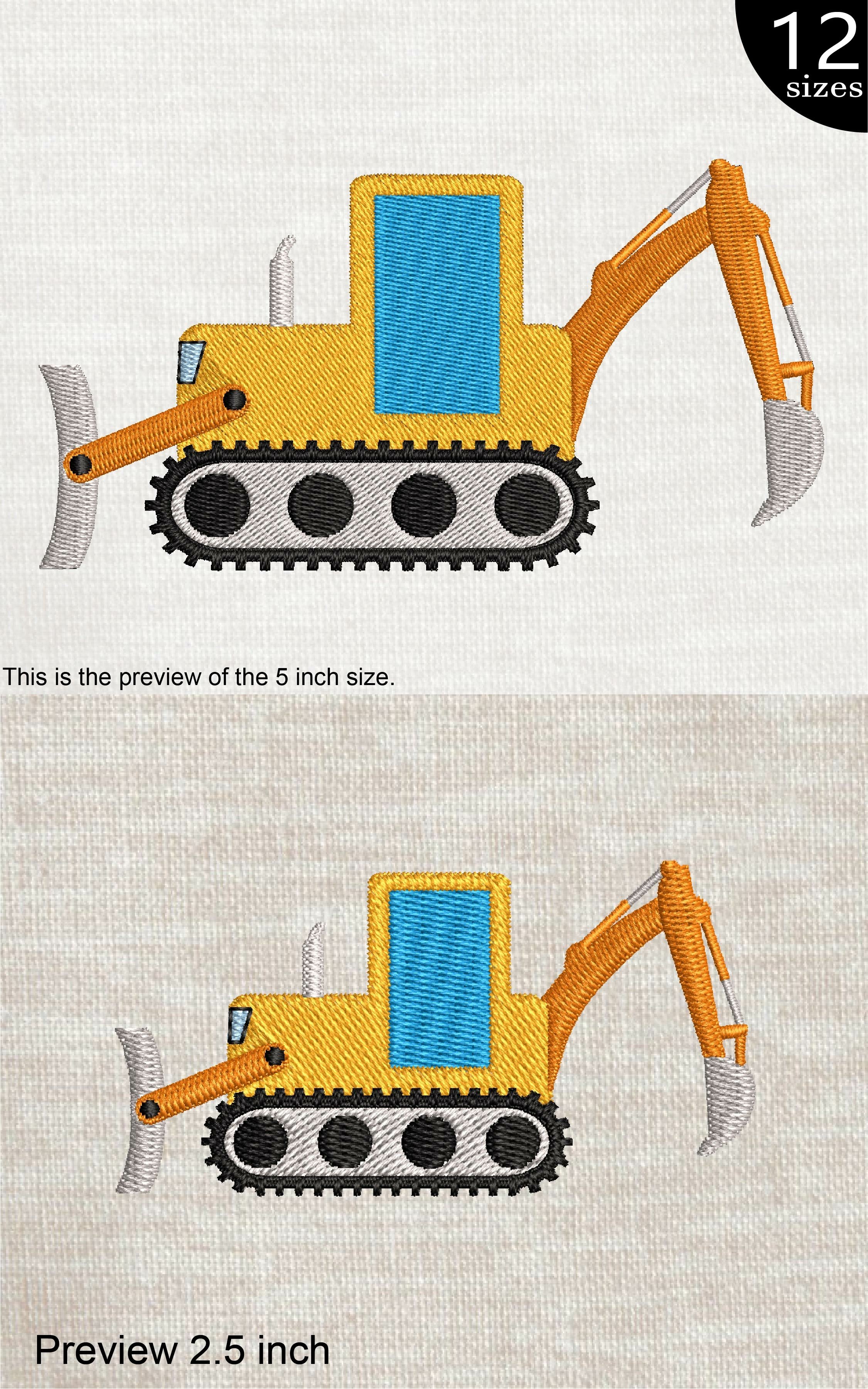 Construction Backhoe - Embroidery Files - 83e