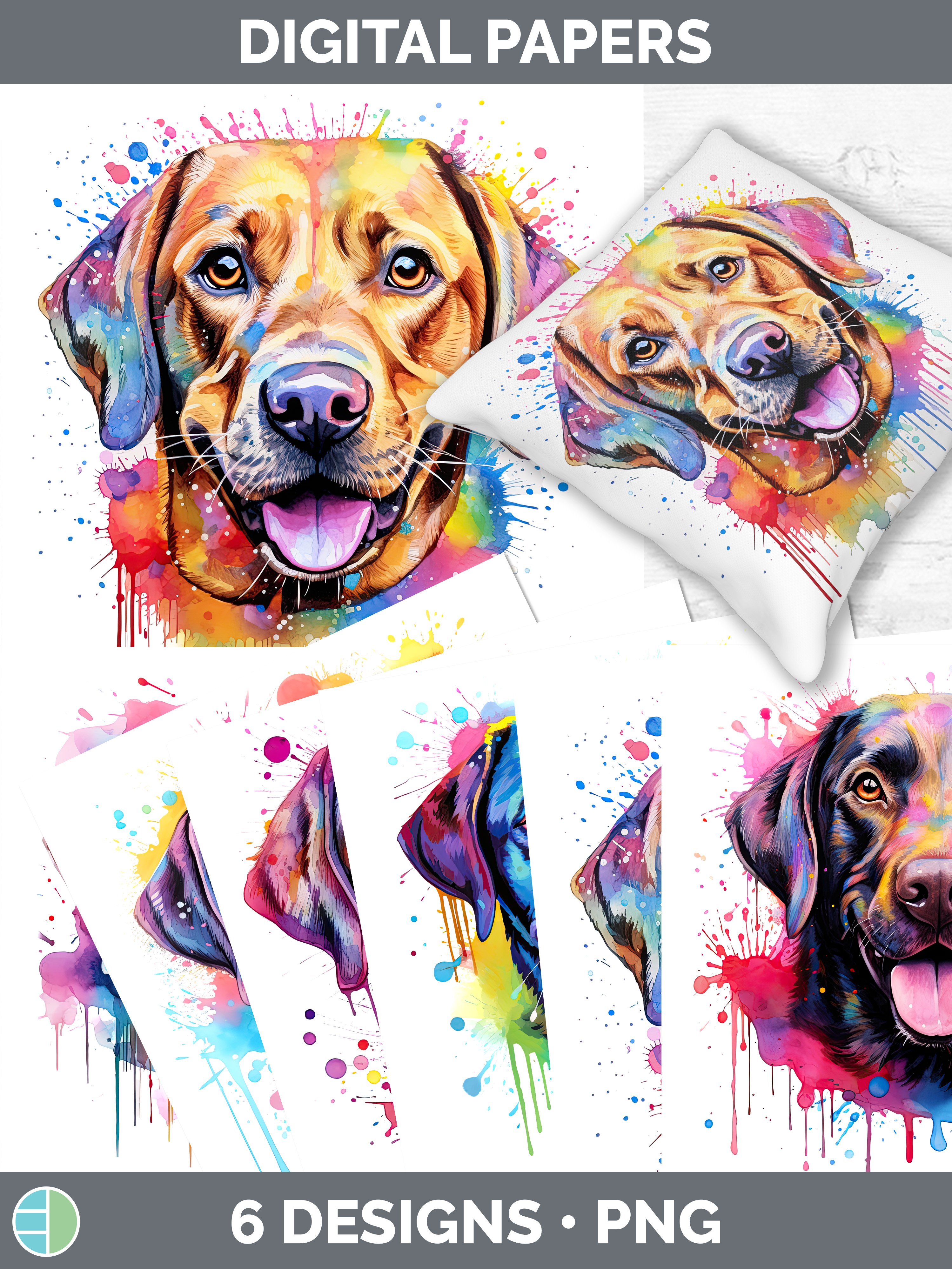 Splat Rainbow Labrador Retriever Dog Paper Backgrounds | Dig
