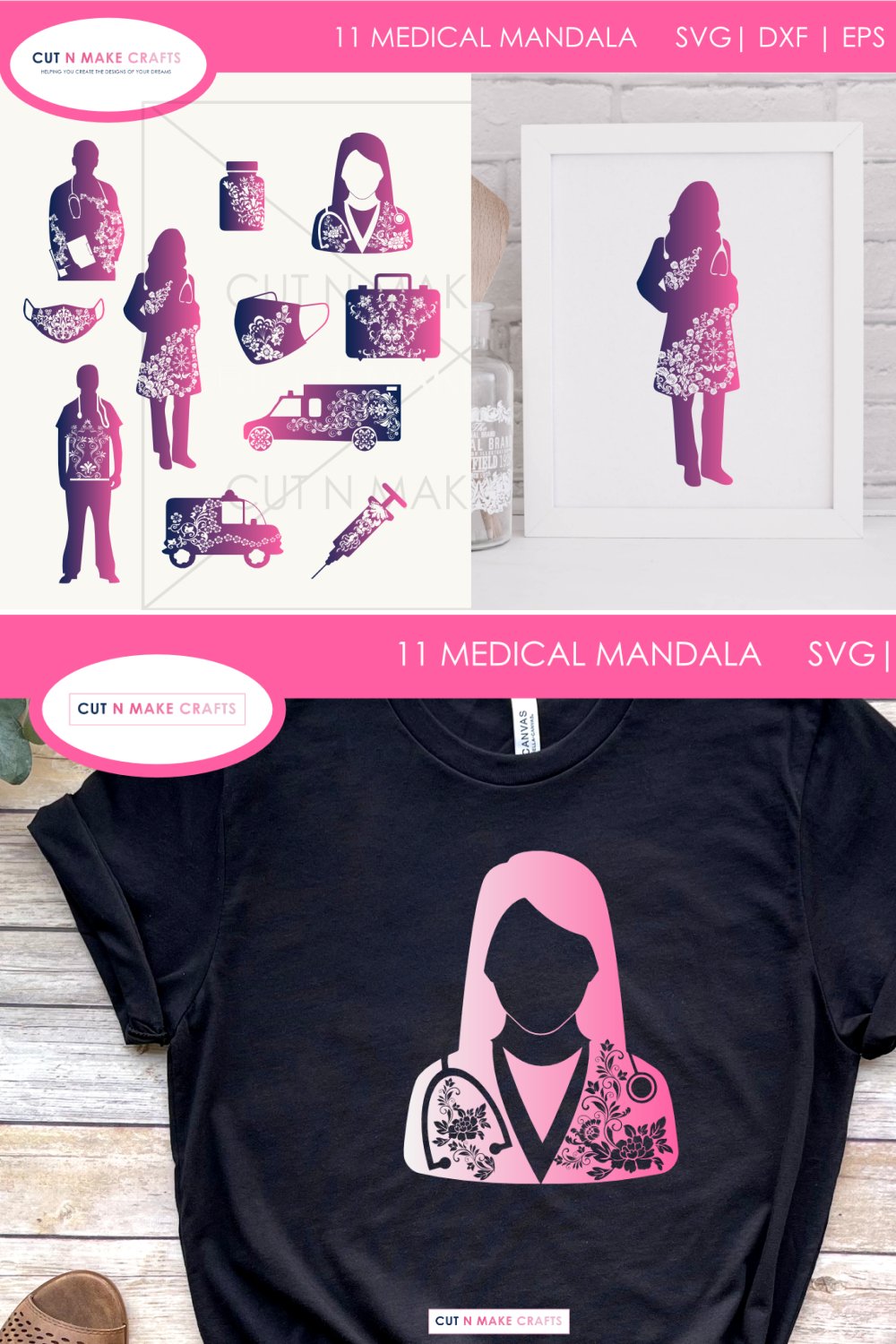 11 Nurse SVG Medical Mandala SVG | EPS | DXF
