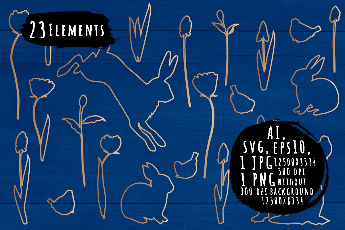 Spring Easter silhouettes