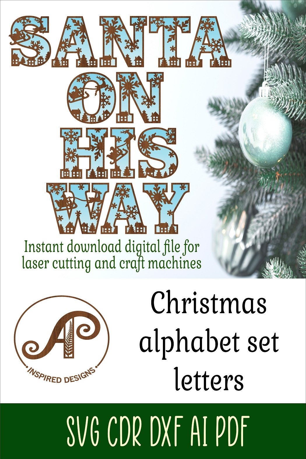 Christmas letters alphabet set. 58layered letter