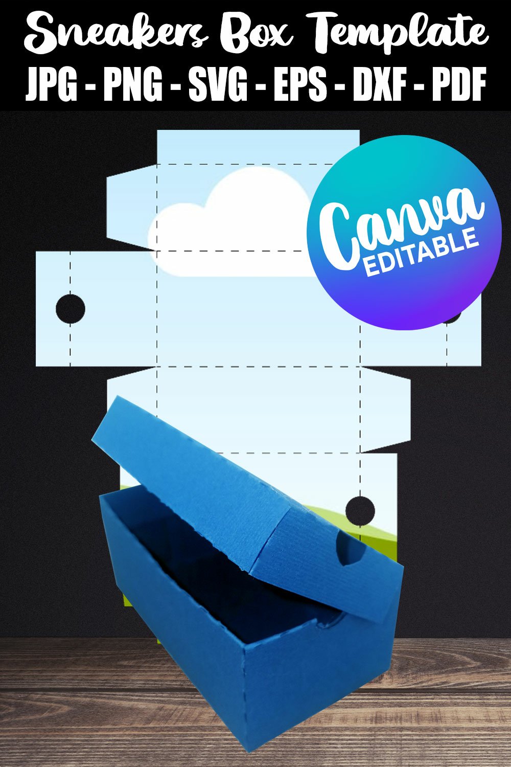 Sneakers Box Canva Template SVG Mini Sneakers Box