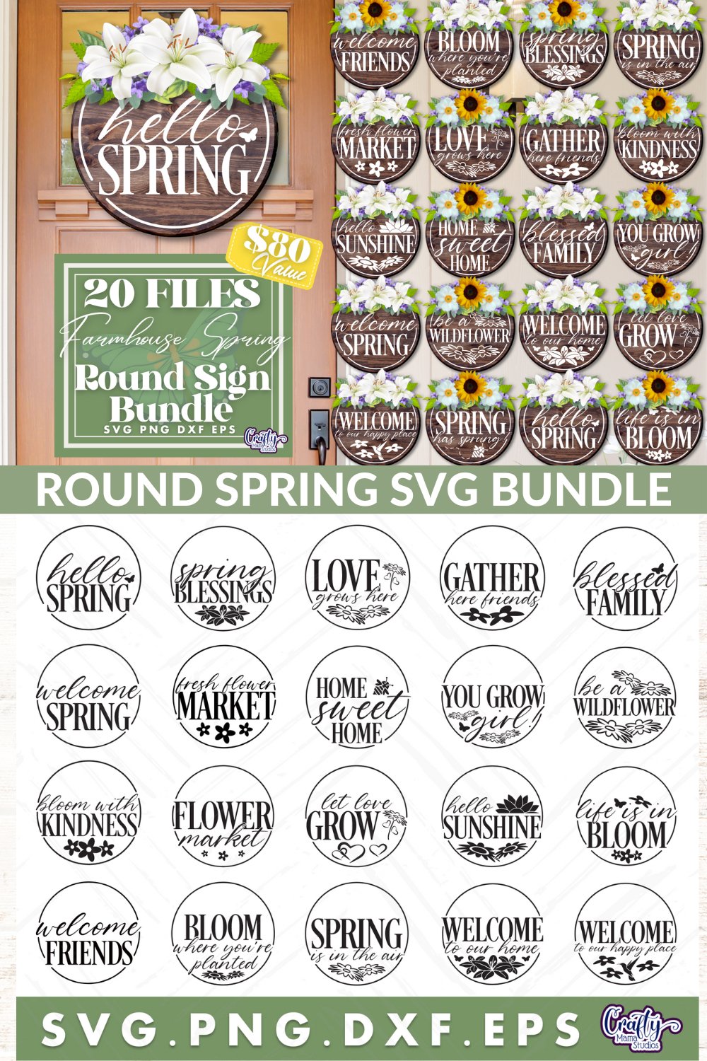 Round Spring Svg Bundle | Welcome Svg | Round Spring Sign