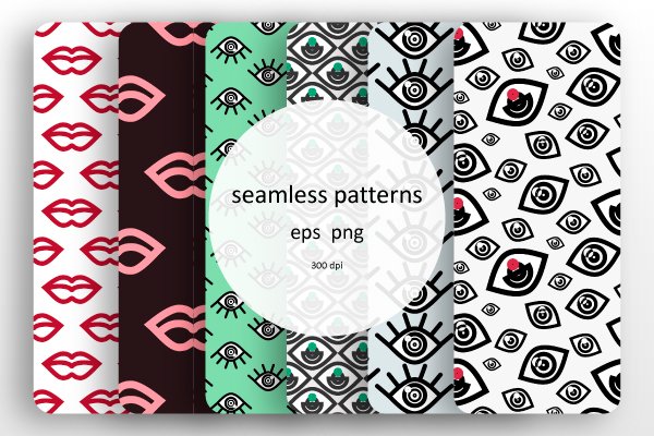 6 seamless patterns with the fashionable design (563650)