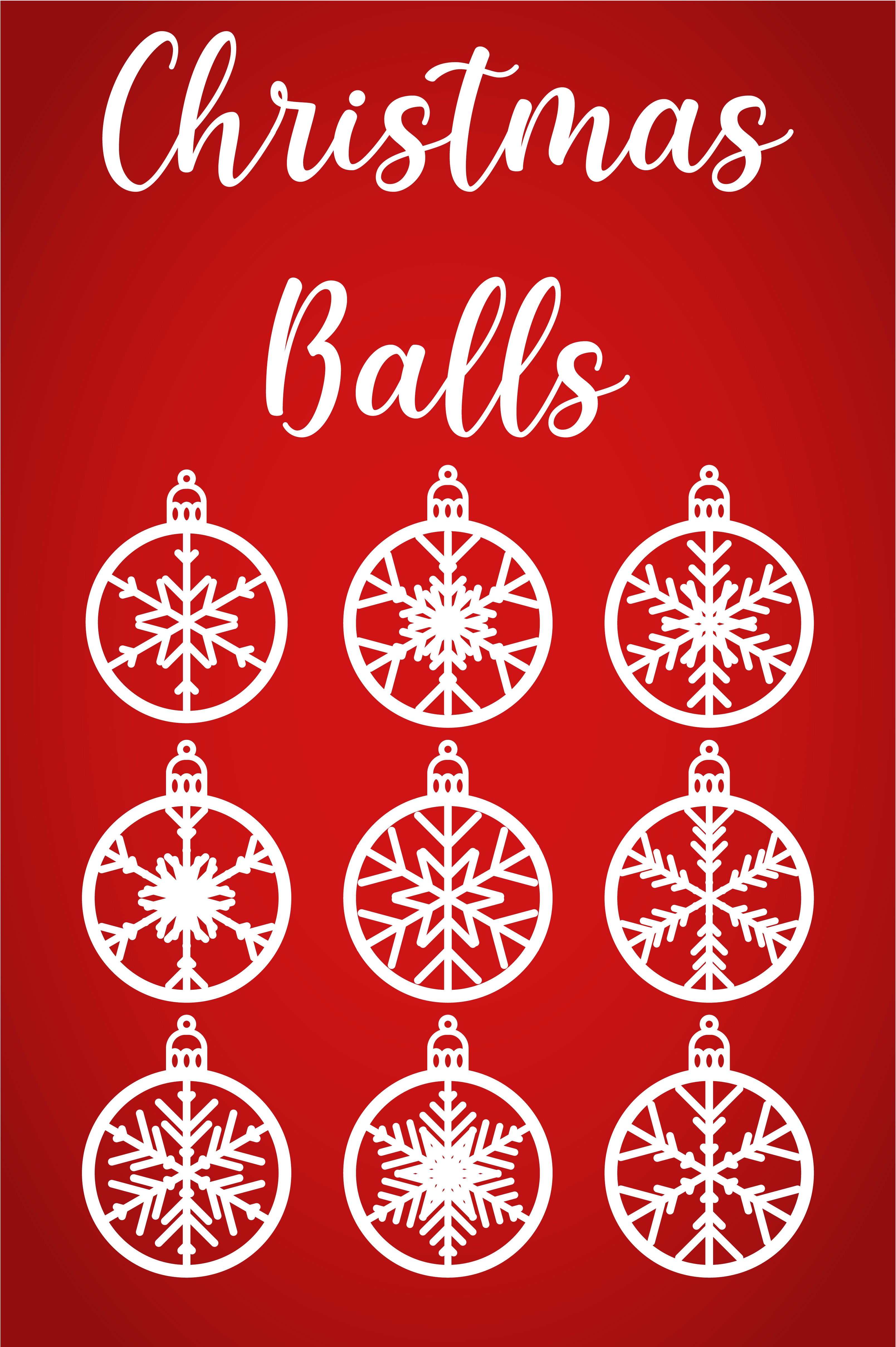 Bundle of Christmas Balls, CNC laser cut template (683912)