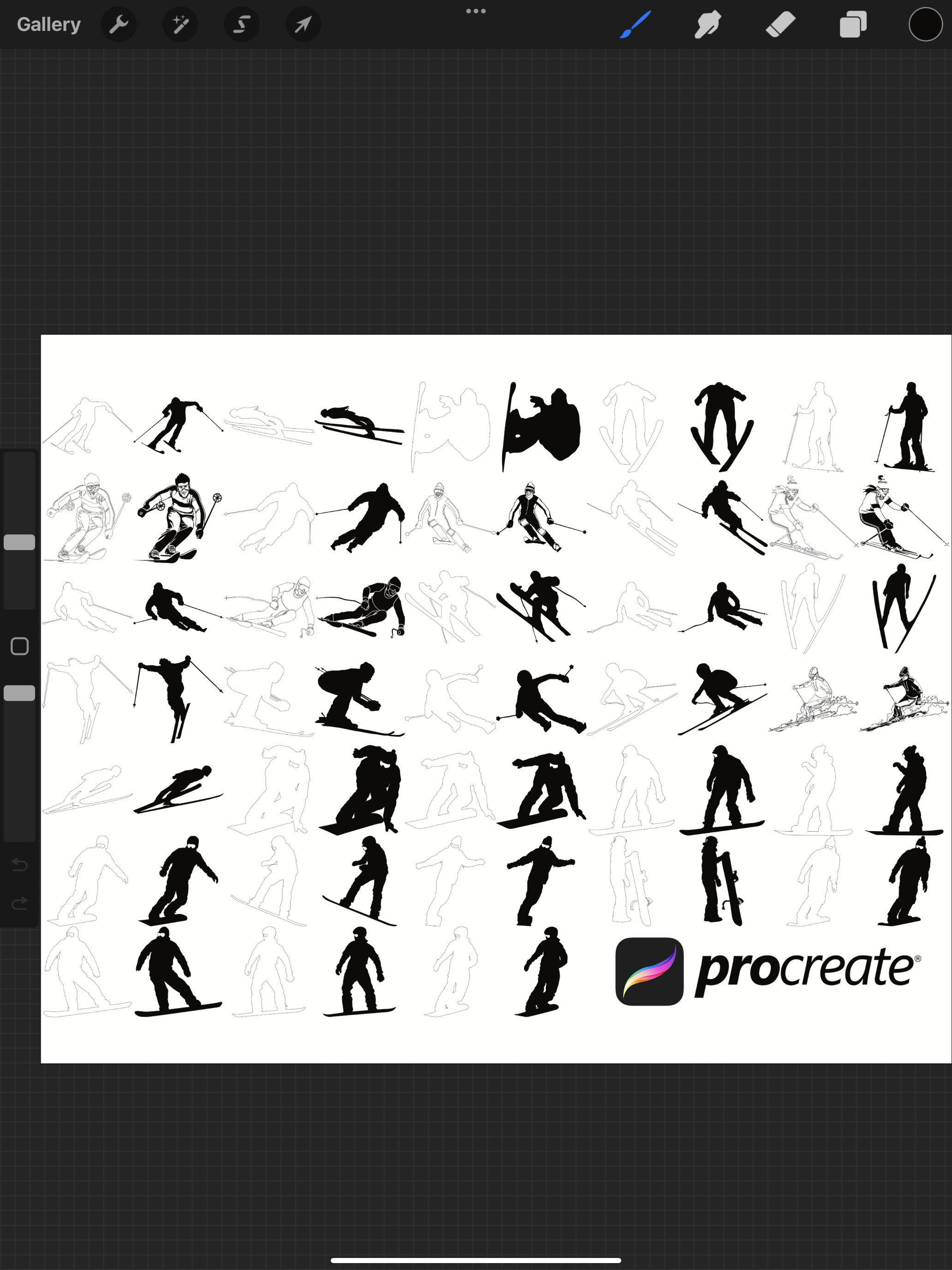 Skiing Figure Poses Set 1, 66 Skiing Poses