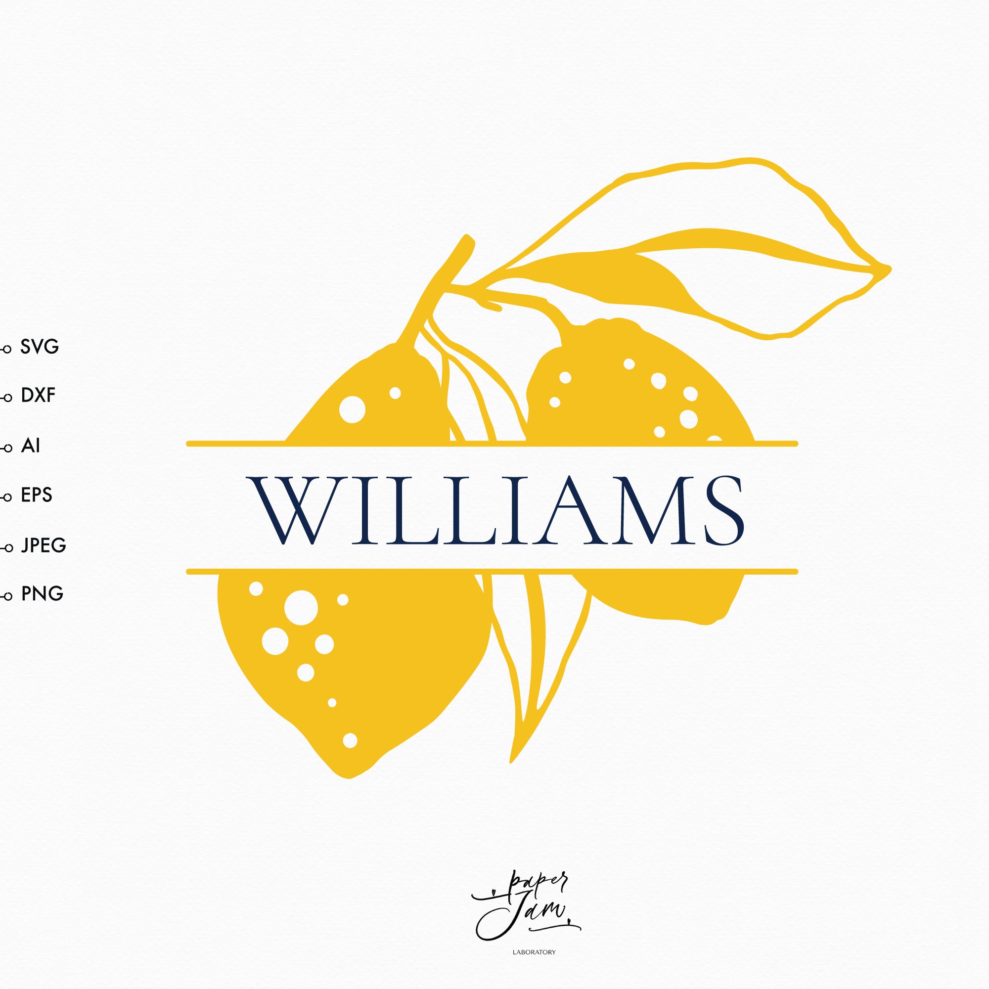 Lemon Monogram Frame svg Lemons svg Summer Monogram svg png