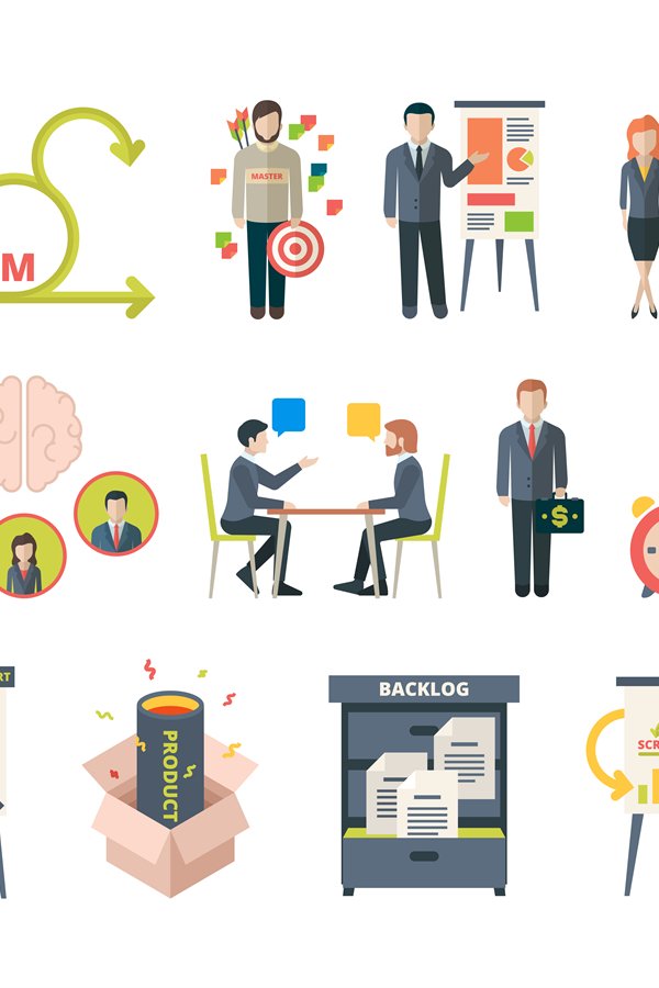 Scrum methodology. Project visualization in retrospective ag