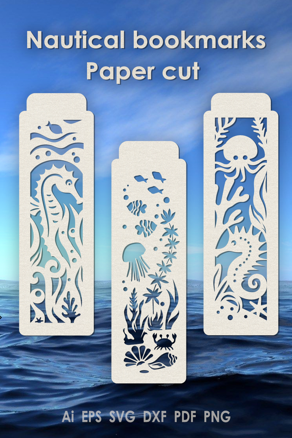 Nautical style bookmarks. Paper cutout