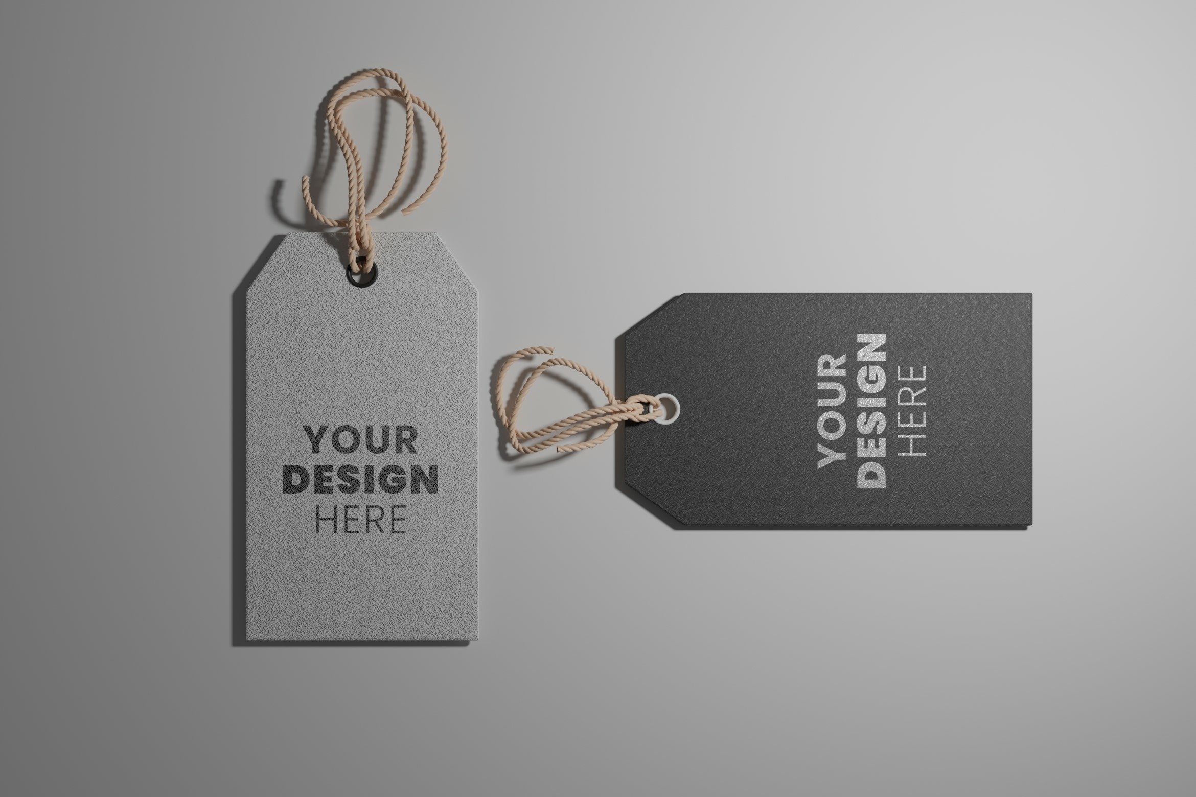 two label tag realistic logo mockup psd