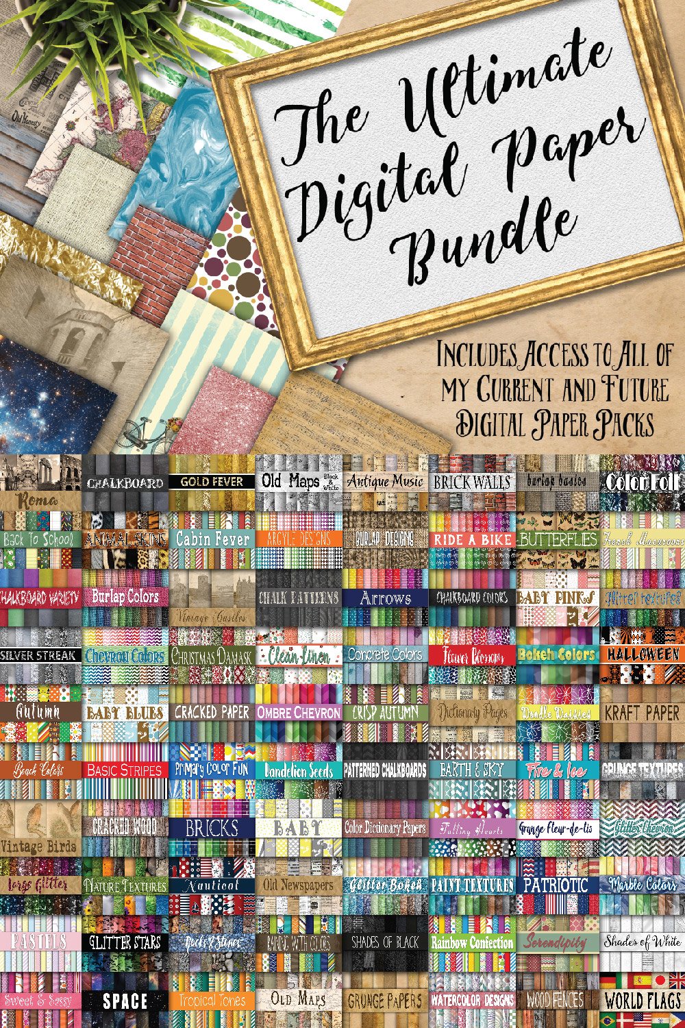 Digital Textures Scrapbook Paper Bundle - Over 250 Sets!