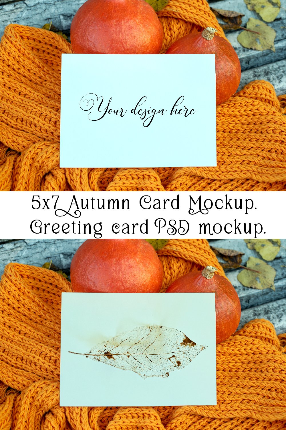 5x7 Autumn Card Mockup. Fall Mockup. Greeting card mockup