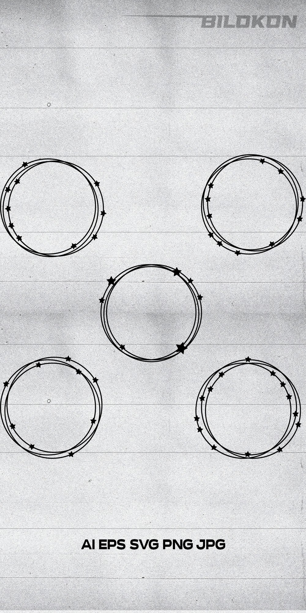 Shiny star doodle frame set, frame, picture decoration, SVG