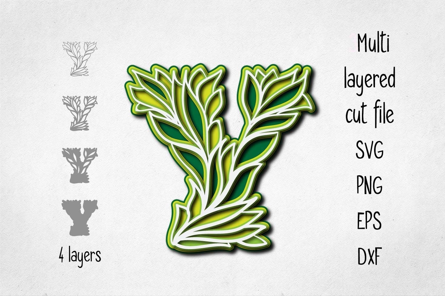 3D Layered Alphabet letter Y