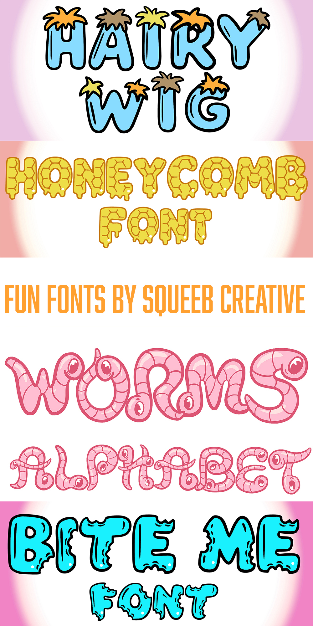 Hairy Wig Lettering ABC Text Font Alphabet OTF Type