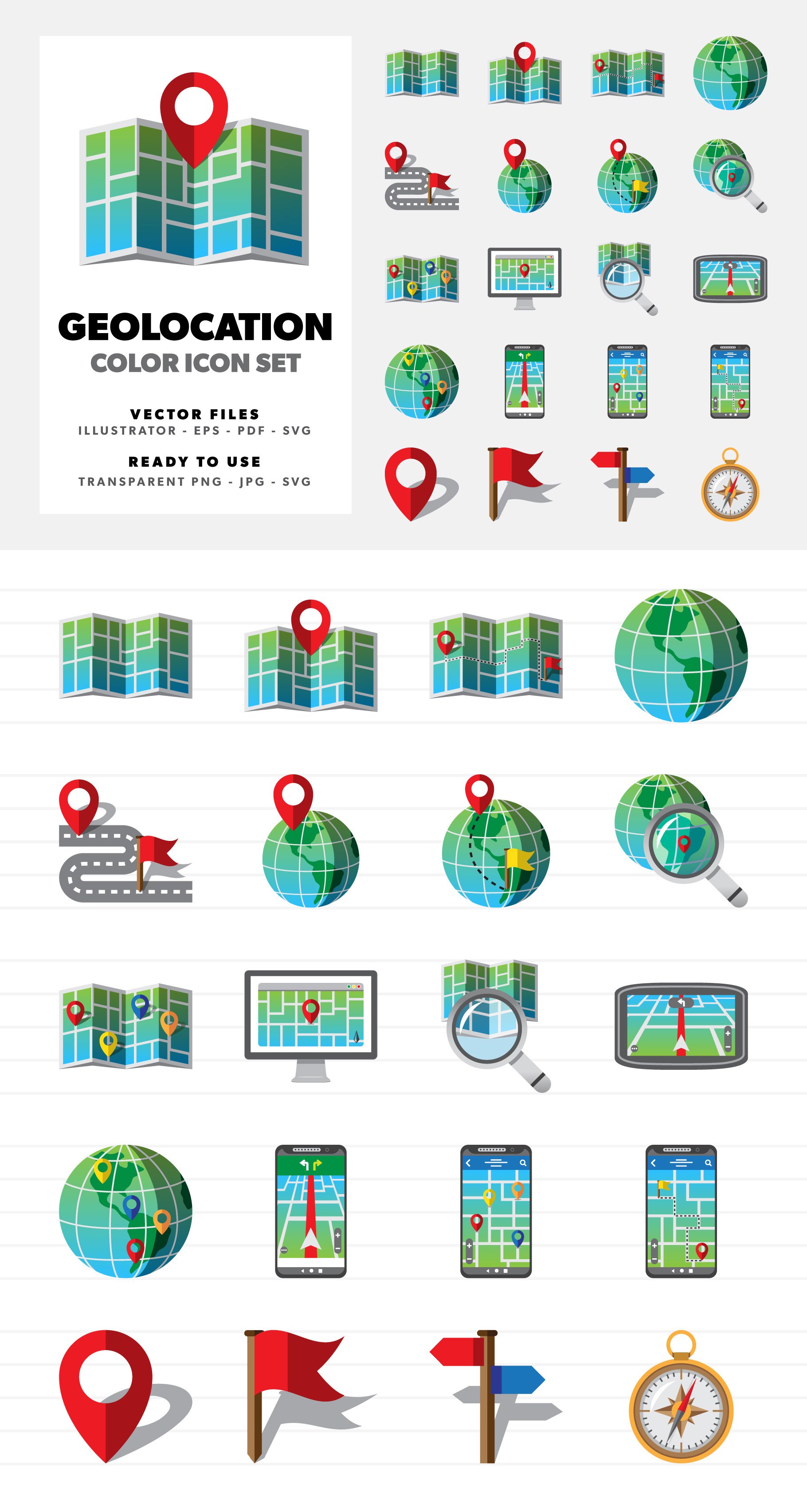 Geolocation Color Icons