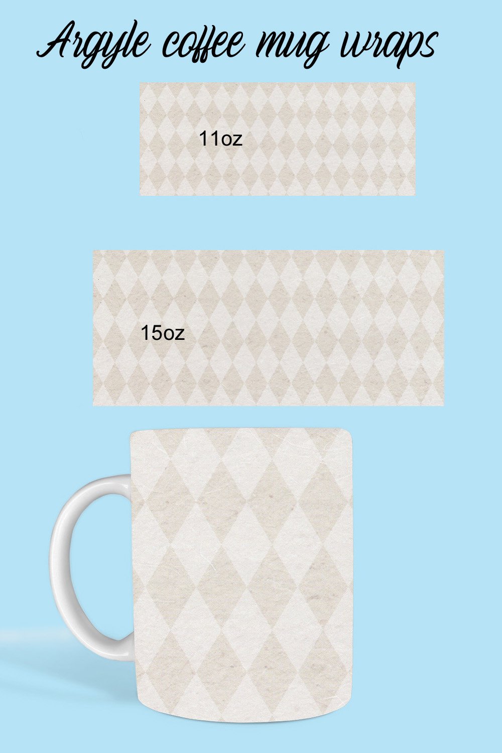 Argyle coffee mug wraps