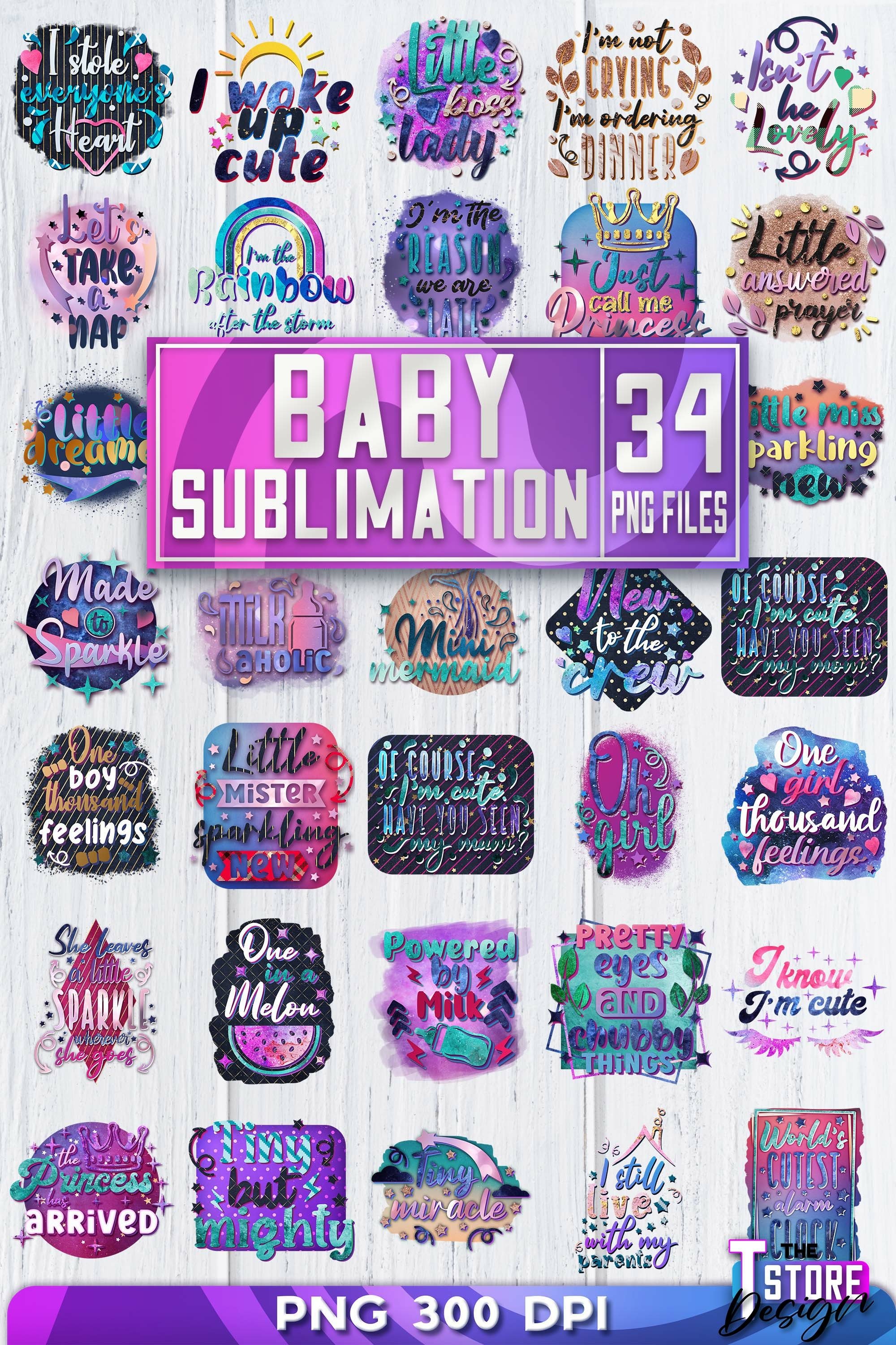 Baby Sublimation Bundle | Baby Quotes Design | PNG (2271859)