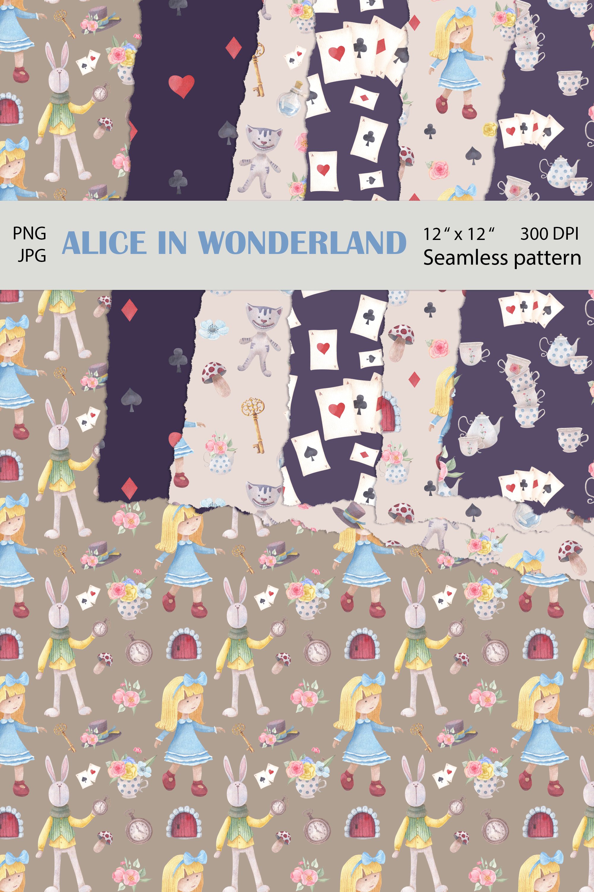 Alice in wonderland digital seamless paper (2611753)