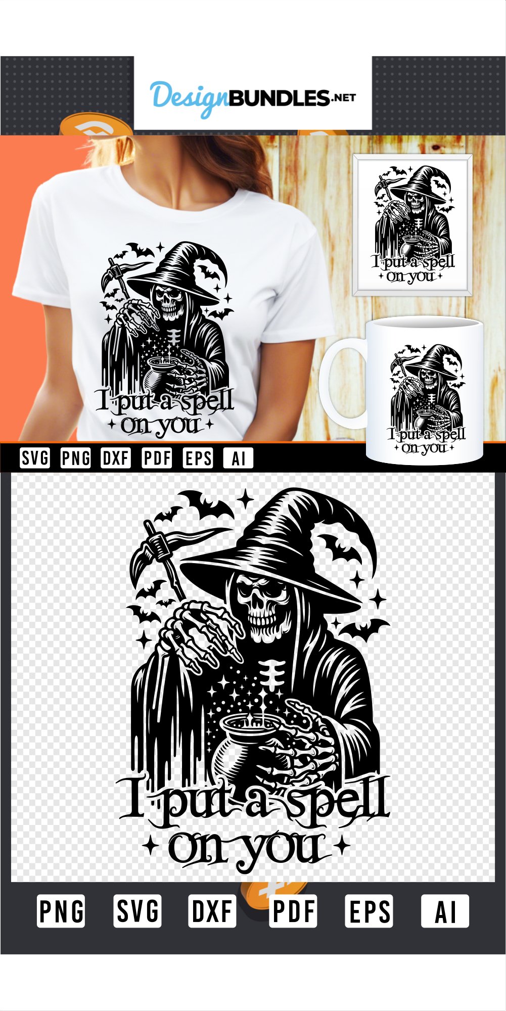 Halloween Grim Reaper SVG I Put A Spell On You SVG