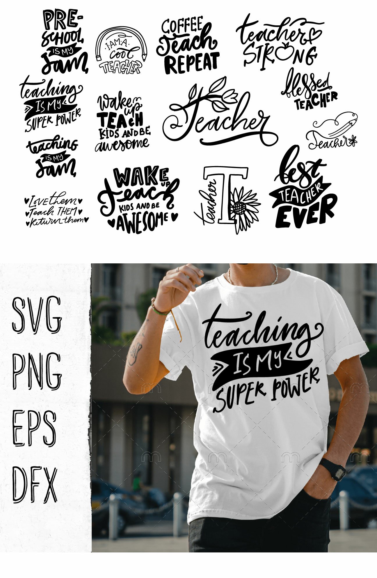 Teacher SVG cut files BUNDLE, 14 signs