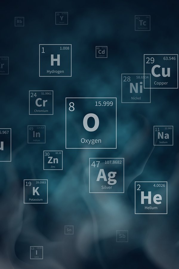 Scientific vector background with chemical elements symbols