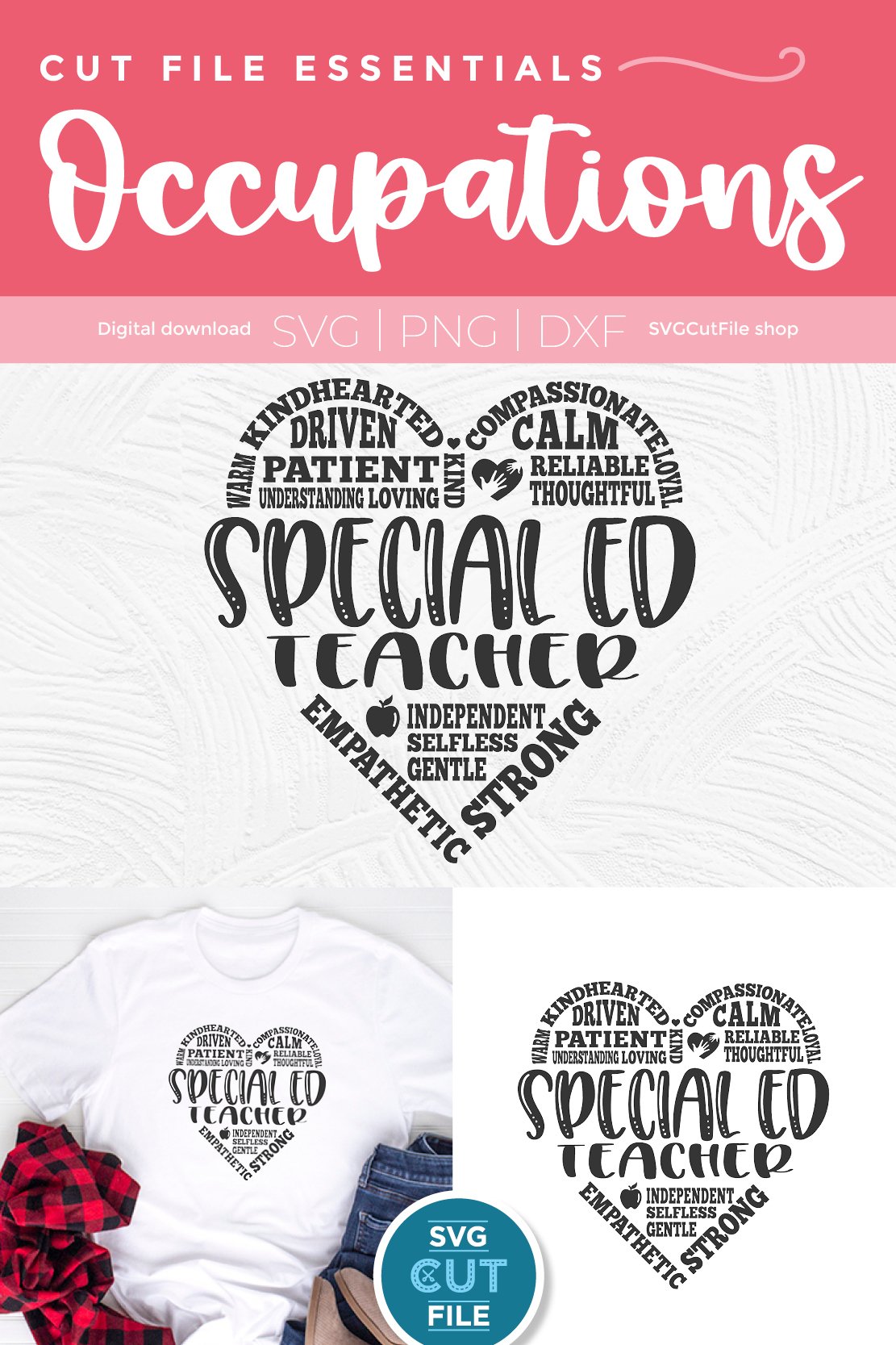 Special ed teacher svg with heart