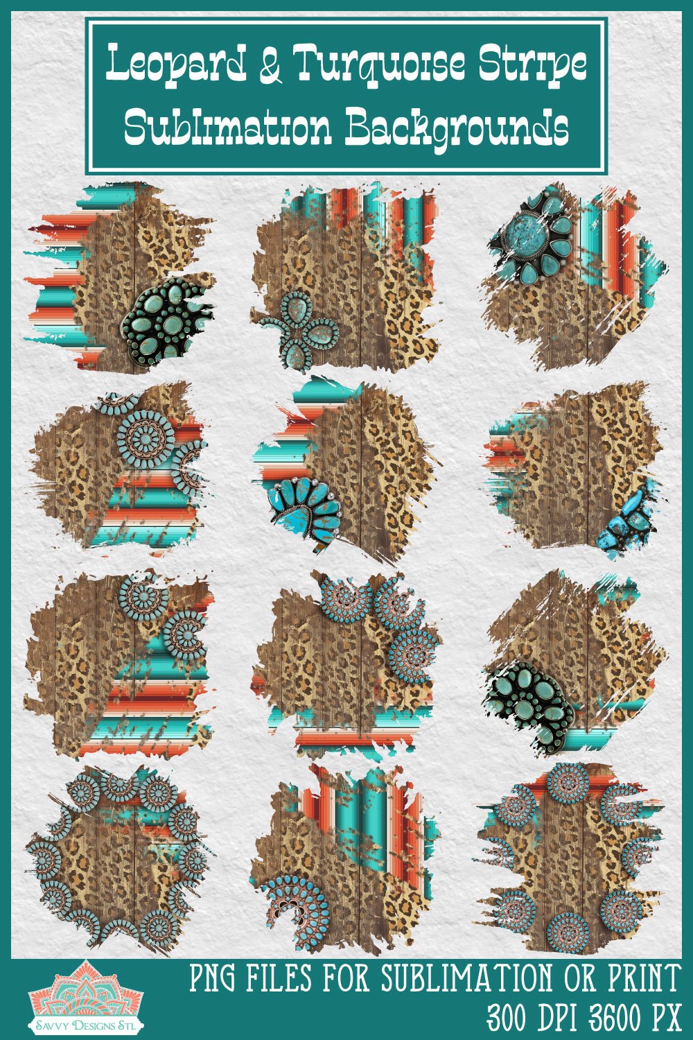 Leopard & Stripes | Western Sublimation Background Bundle