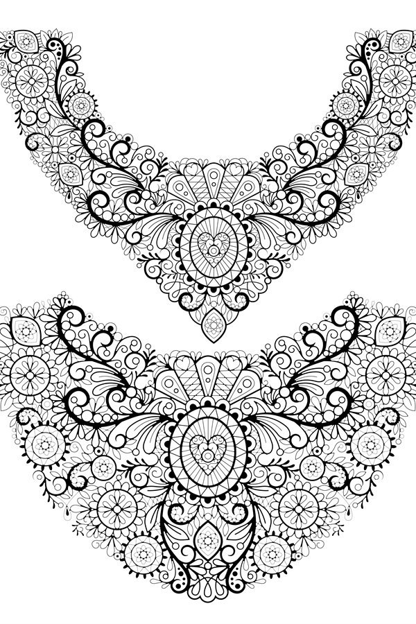 Vector fashion neck print