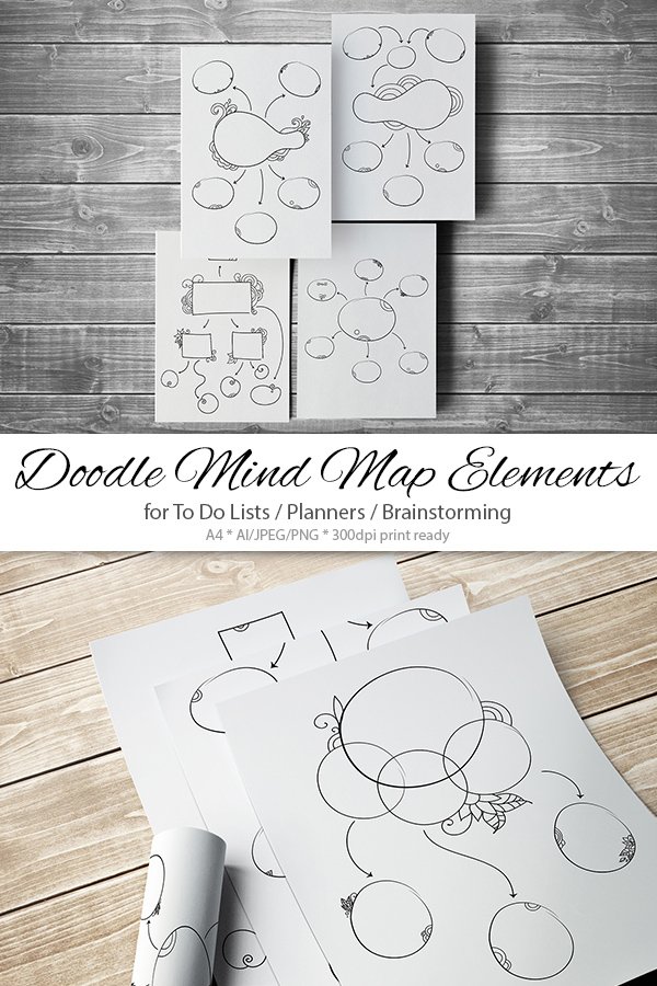 Mind Map elements for To Do Lists / Planners / Brainstorming