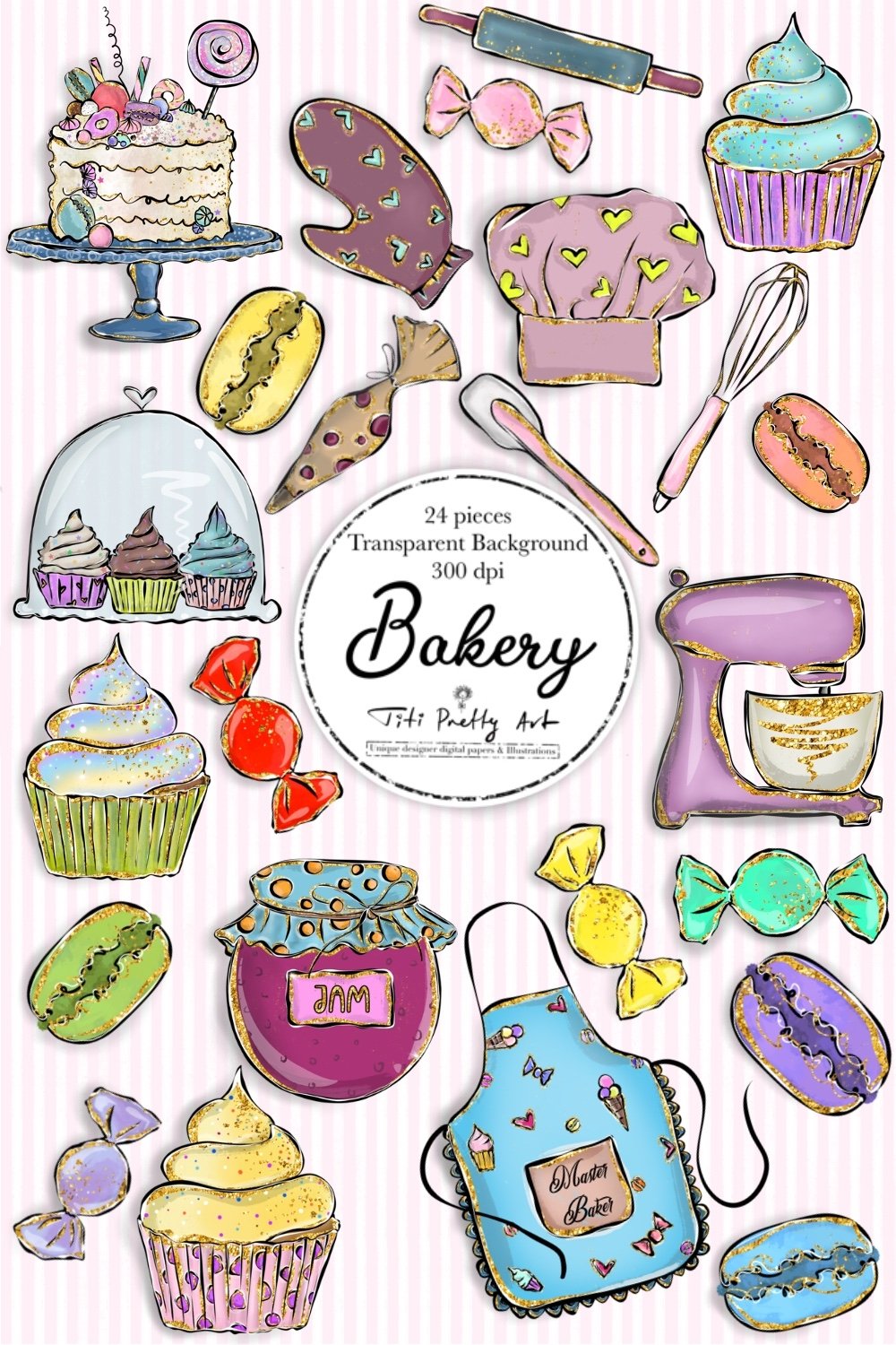 Sweets And Cakes Bundles Clipart, Bakery Clipart