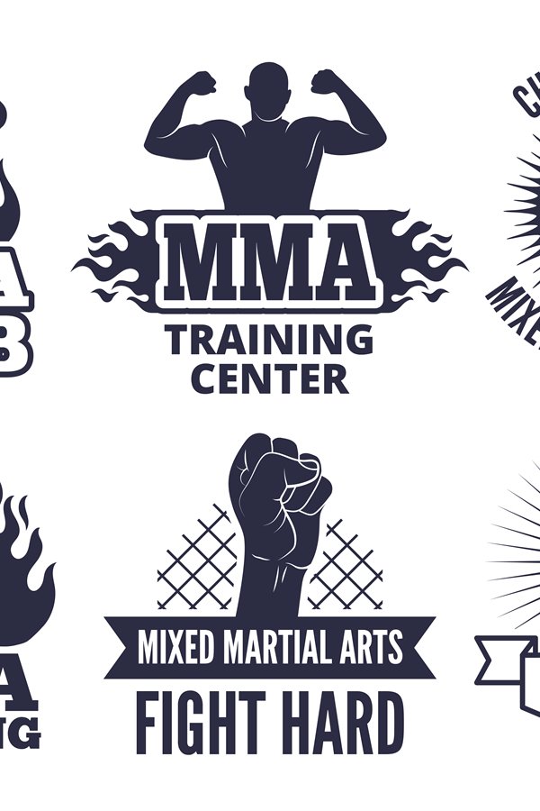 Design template of sport martial labels for mma fighters