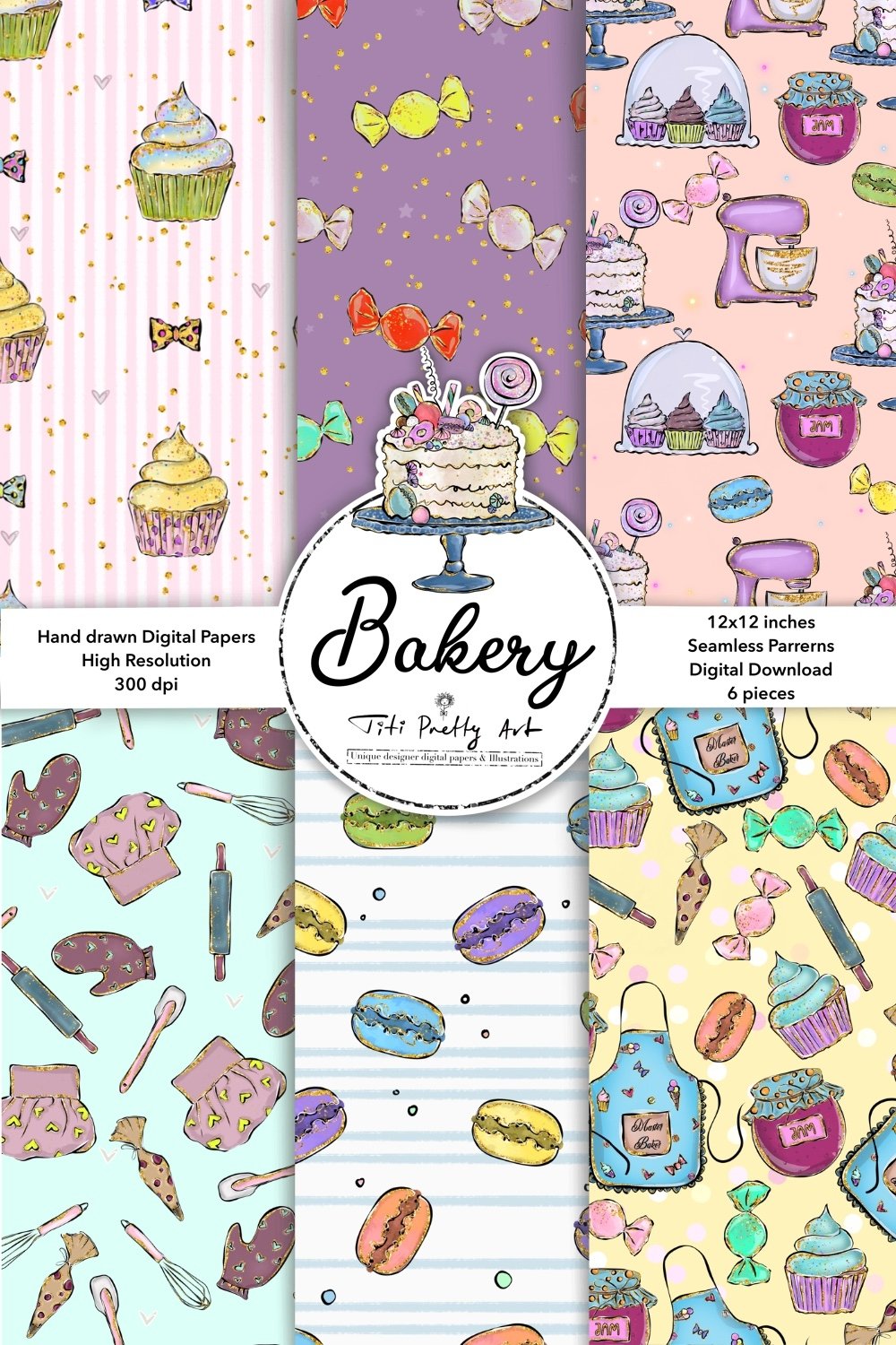 Seamless Sweets Digital Paper, Candies Background