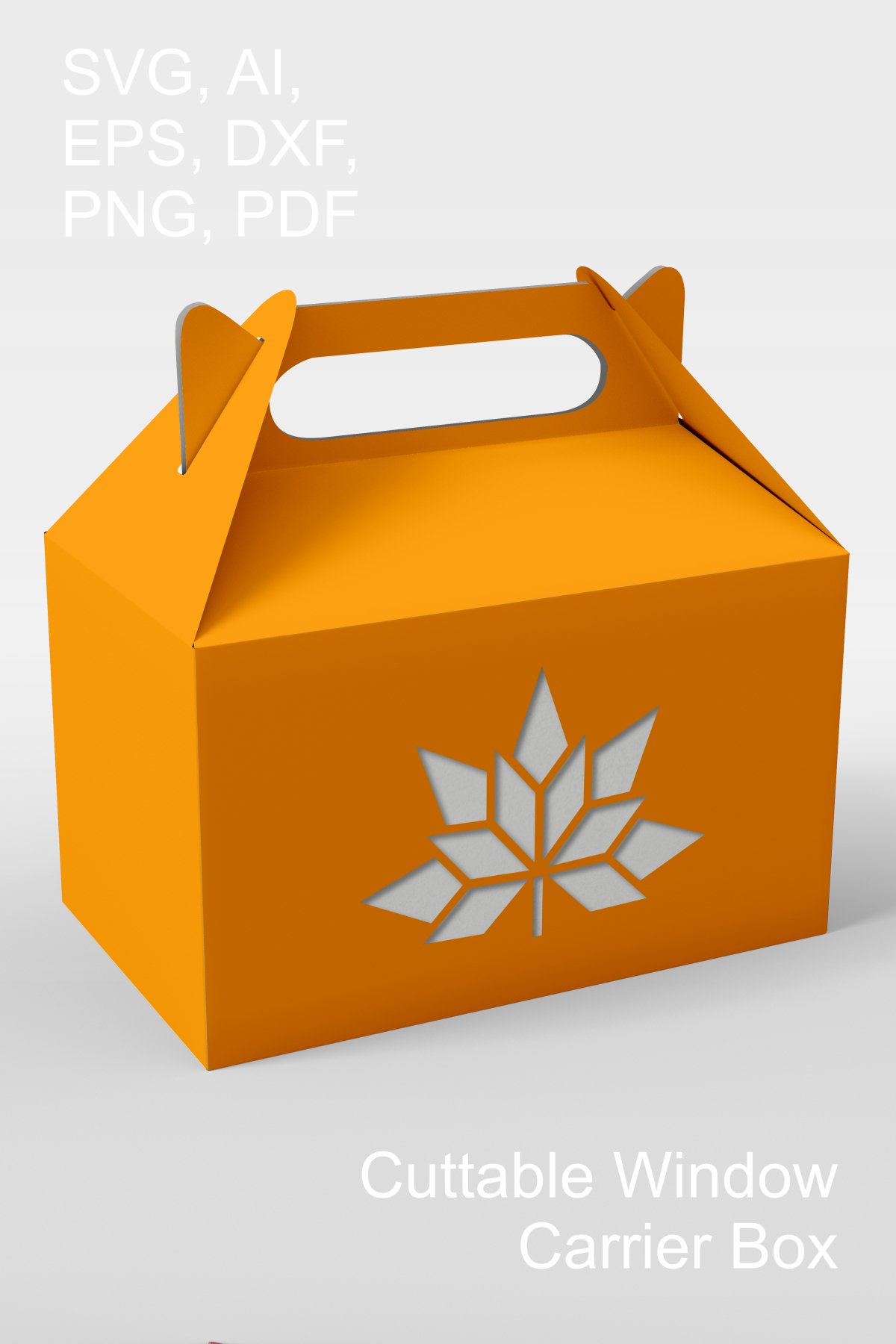 Geometric Fall Leaf - Gable Window Box Paper Cut Template