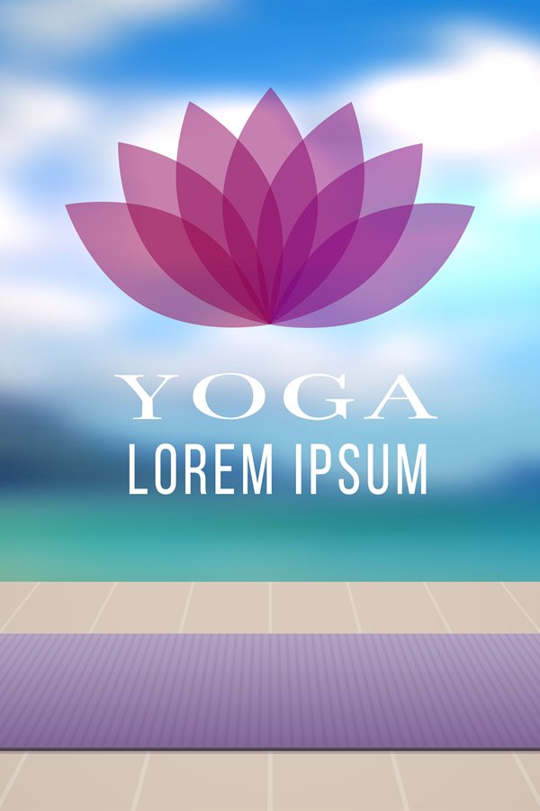 Yoga background. Meditation relaxation place with carpet on