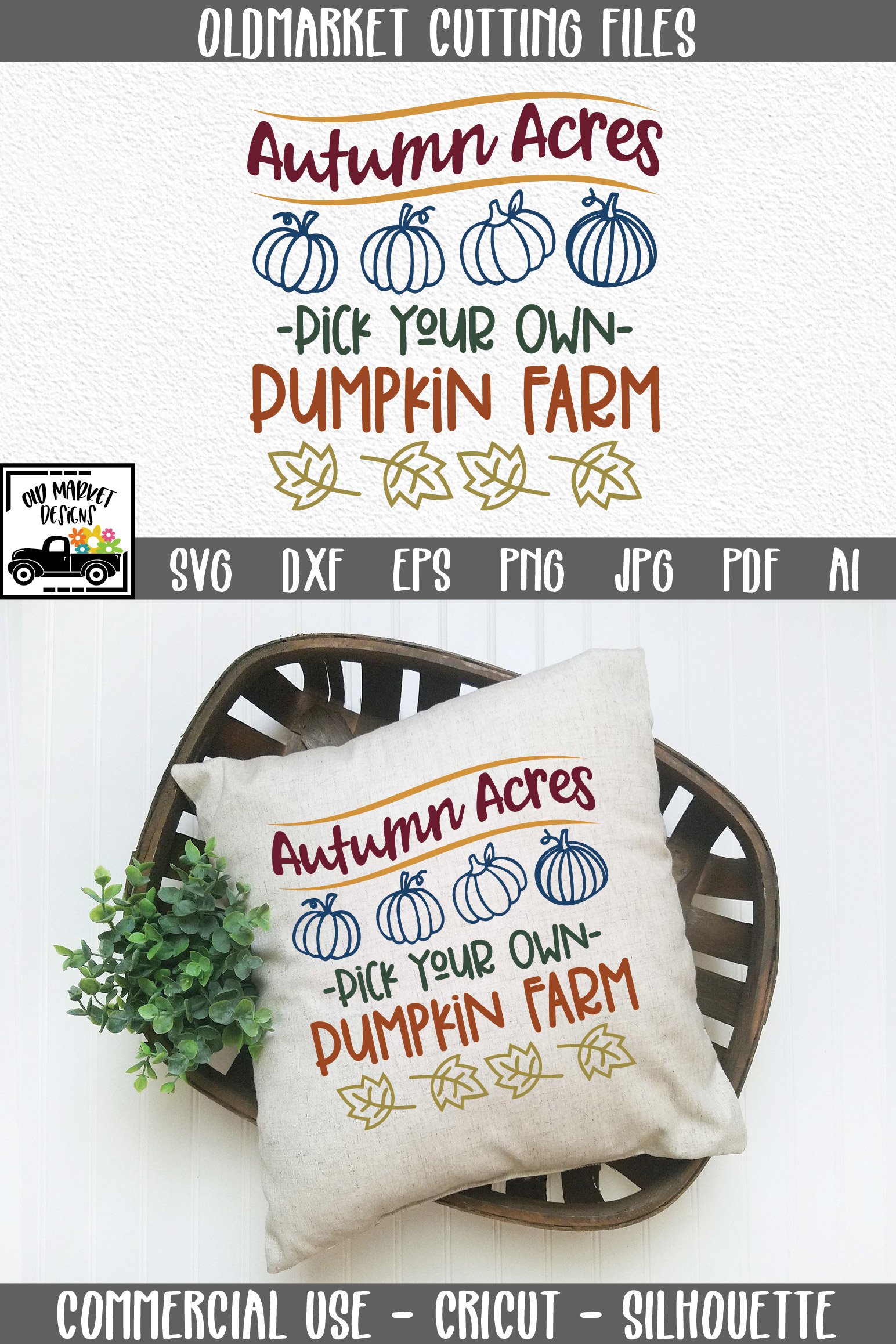 Autumn Acres SVG Cut File - Fall Farmhouse SVG PNG DXF EPS