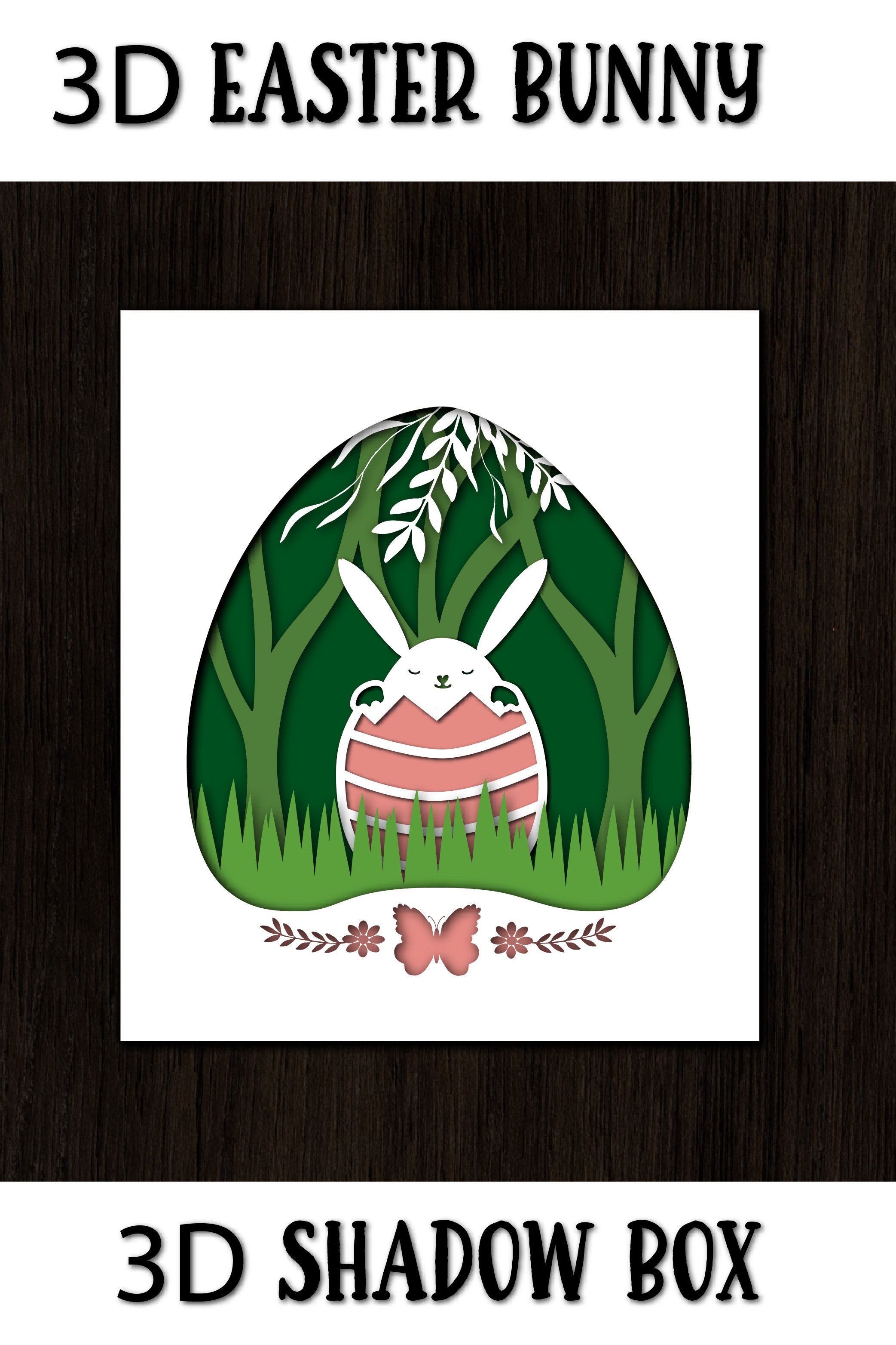 Easter Shadow Box. Easter Bunny SVG. 3D Layered SVG.
