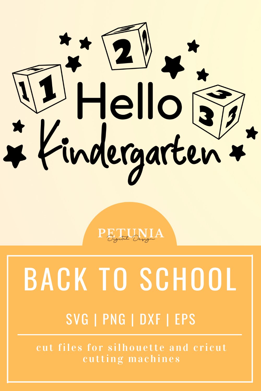 Hello Kindergarten Back To School SVG cut file