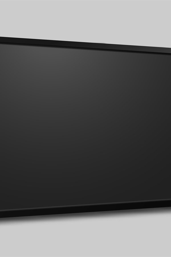 Tv screen angle view. Realistic lcd television black monitor