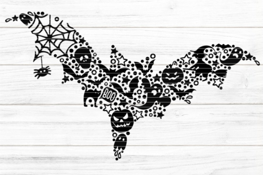 Bat cutting file SVG DXF FCM