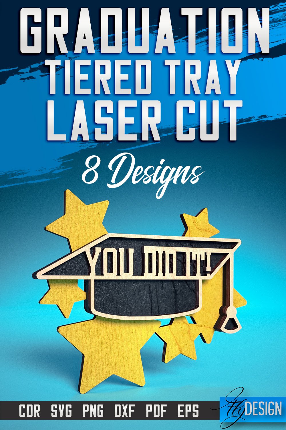 Graduation Tiered Tray SVG Laser cut (3080184)