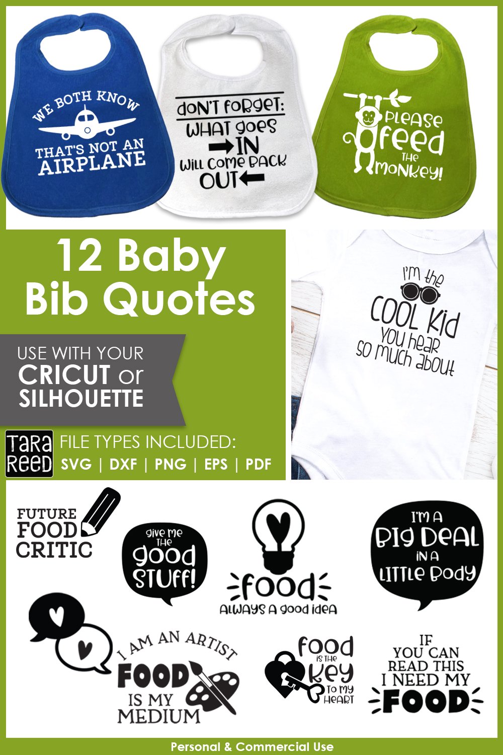 12 Funny Baby Bib Sayings - Baby Shower Gift