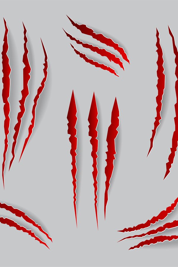 Vector cat claws marks set