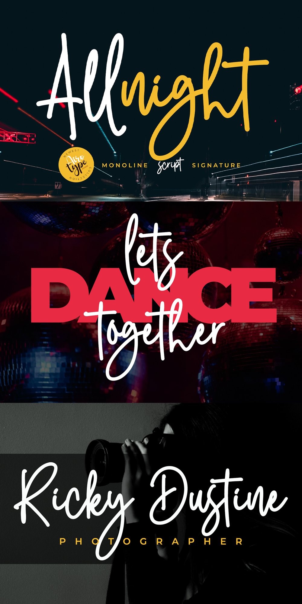 Allnight - Modern Handwritten Script Font