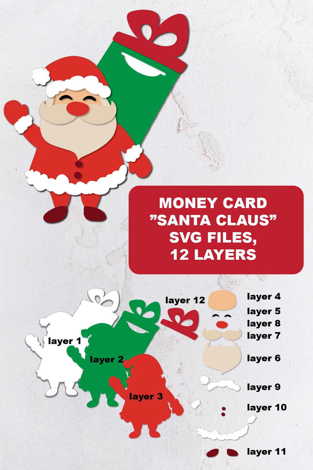 Christmas Money Card, Santa Claus Gift Card