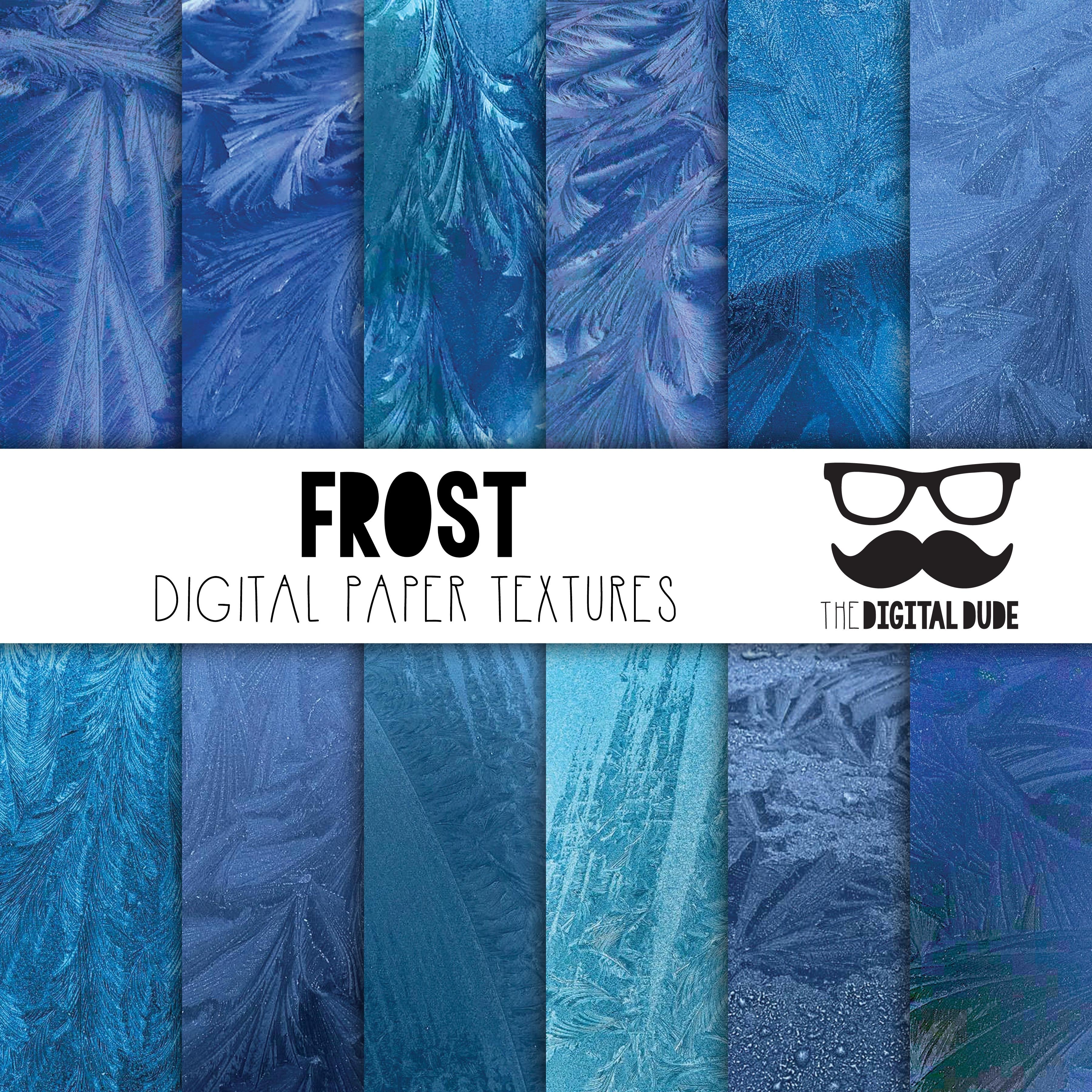 Frost on Glass - Digital Paper Set of 12 Images